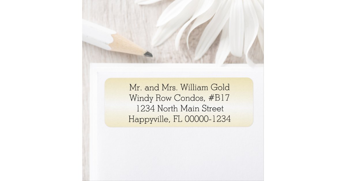 Gold Return Address Printed or Blank Labels | Zazzle