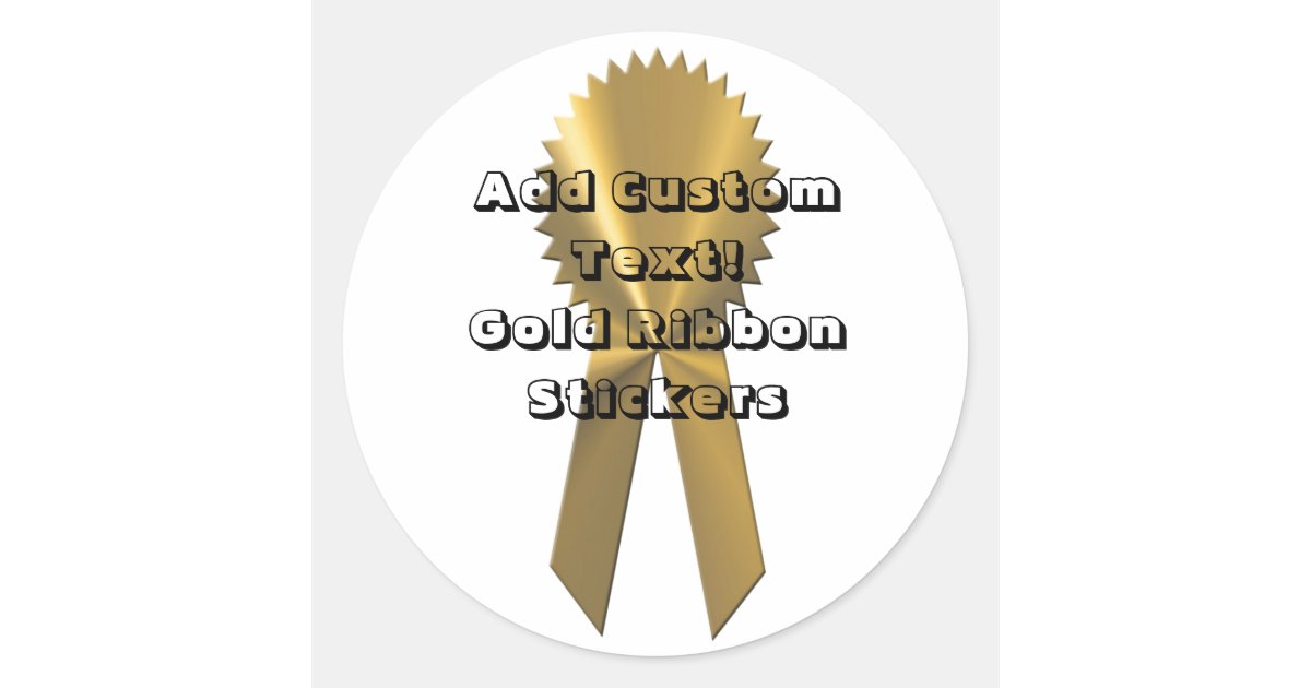 Gold Ribbon Custom Seals And Stickers | Zazzle