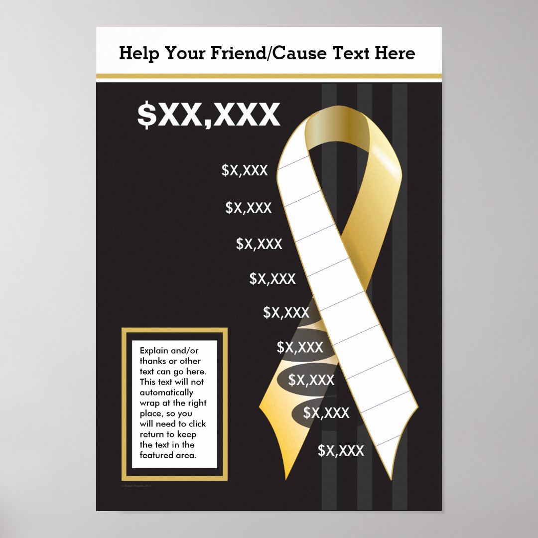 Gold Ribbon Goal Poster | Zazzle