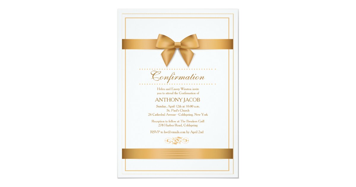 Gold Ribbon Invitation | Zazzle.com