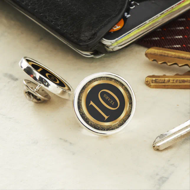 Gold Ring 10 Years Employee Milestone Anniversary Lapel Pin | Zazzle