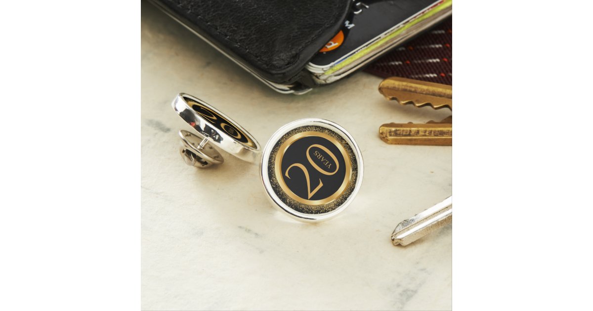 Gold Ring 20 Years Employee Milestone Anniversary Lapel Pin | Zazzle