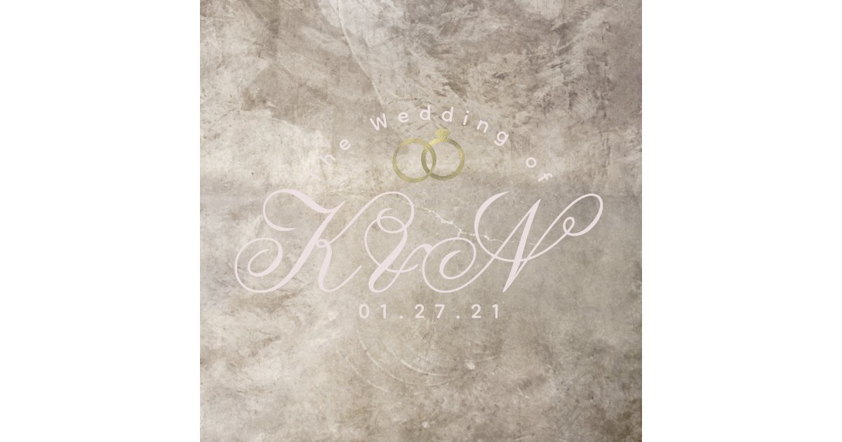 Gold Ring Script Wedding Rose Pink Dance Floor Decals | Zazzle
