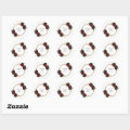 Gold Rings and Red Roses | Wedding Classic Round Sticker | Zazzle