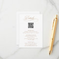 Gold Romantic Calligraphy QR Code Wedding Details Enclosure Card | Zazzle