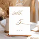 Gold Romantic Calligraphy Wedding Number 5, Table Number | Zazzle