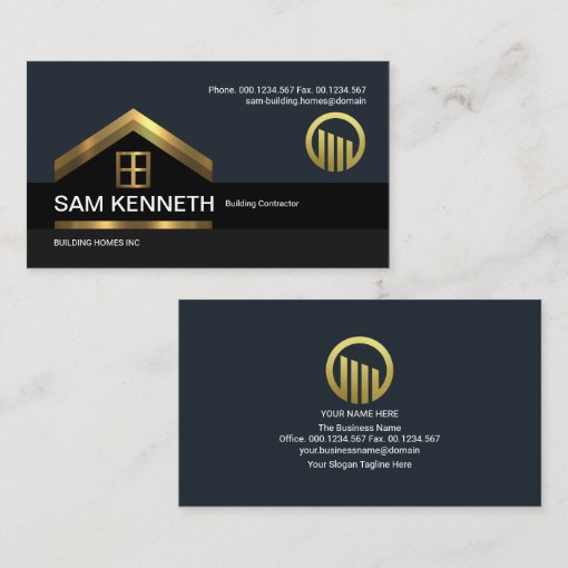 Gold Roof Window Building Builder Construction Business Card | Zazzle