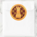 Gold Rook Chess Piece Classic Round Sticker | Zazzle