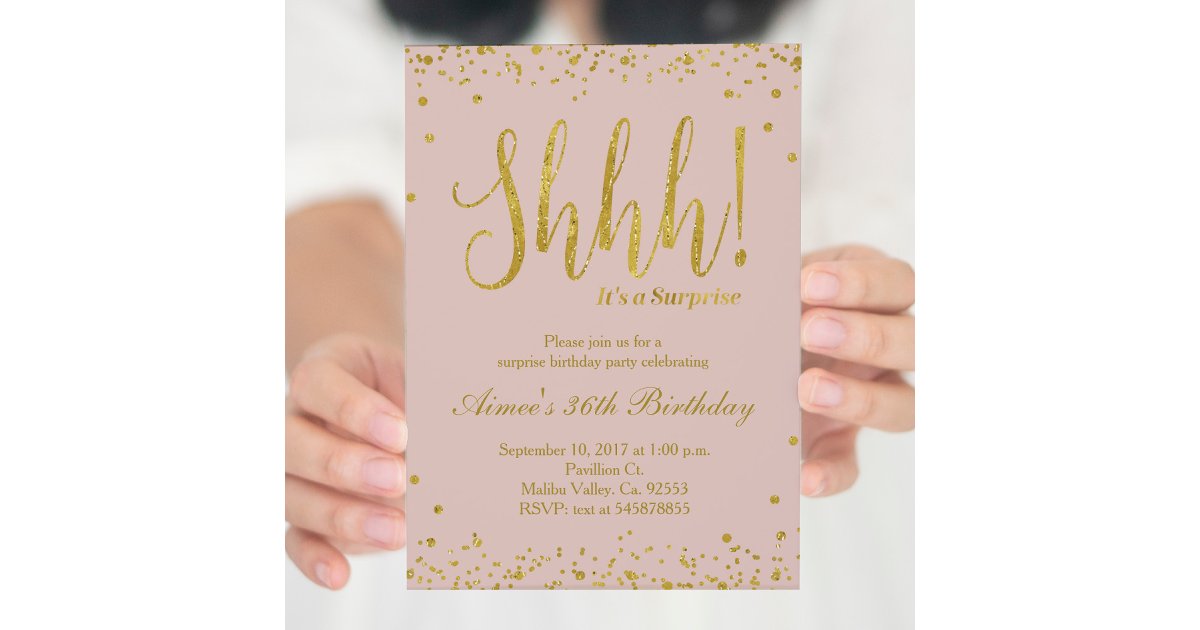 Gold & Rose Gold Birthday Party Invitation | Zazzle