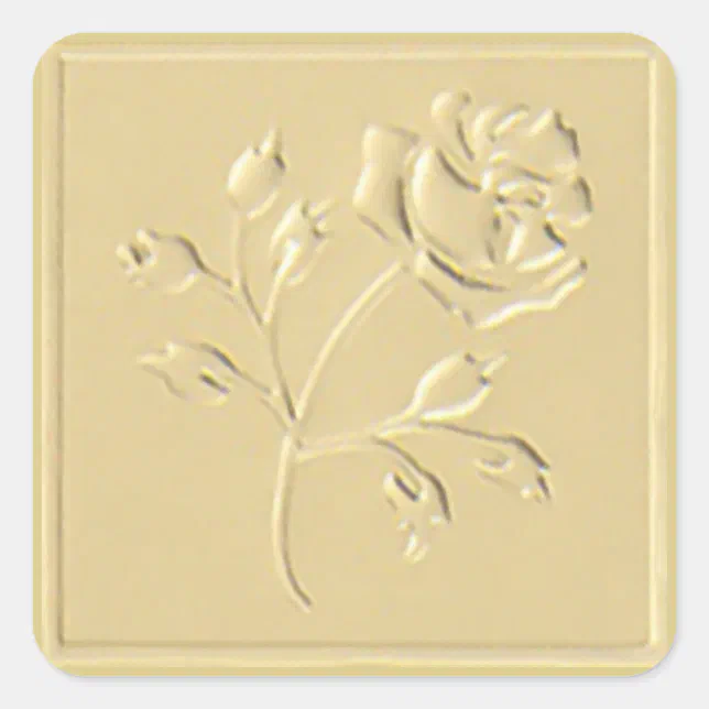 Gold Rose Square Sticker | Zazzle