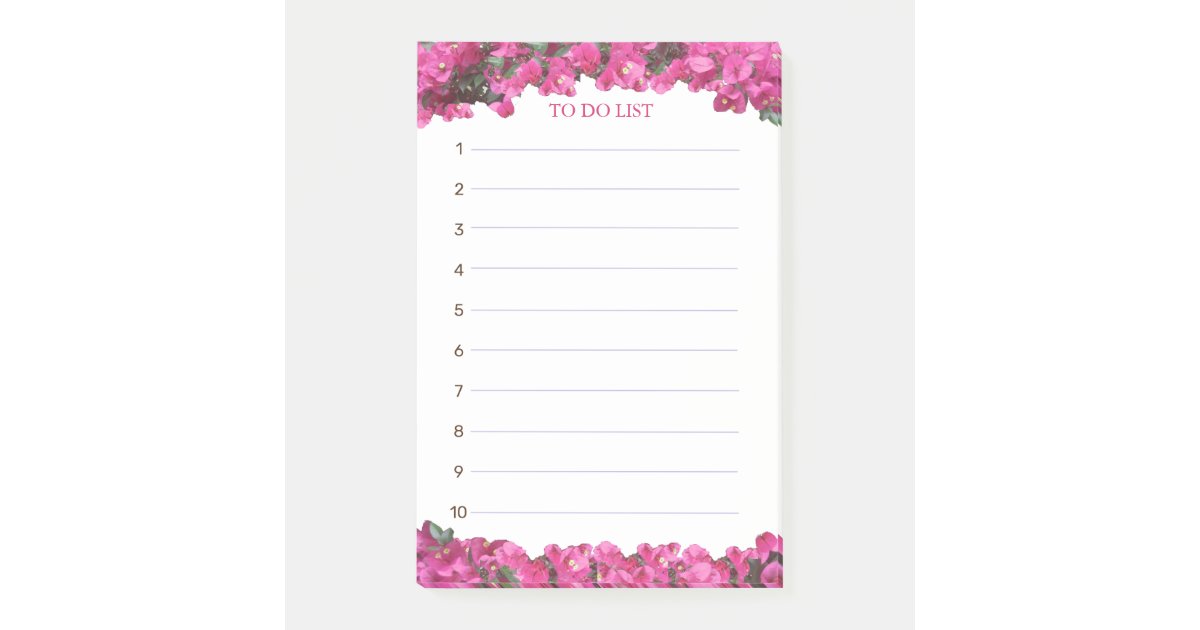 Gold Rose Tropical Flowers on White To Do List Post-it Notes | Zazzle