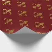 Gold Royal Fior De Lise Heraldic Burgundy Maroon Wrapping Paper | Zazzle