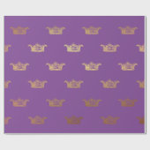 Gold Royal Purple Lavender Crown Heraldic Prince Wrapping Paper | Zazzle