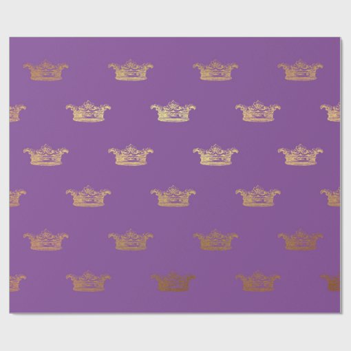 Gold Royal Purple Lavender Crown Heraldic Prince Wrapping Paper | Zazzle