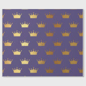 Gold Royal Purple Plum King Crown Heraldic Prince Wrapping Paper | Zazzle