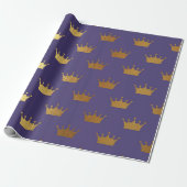 Gold Royal Purple Plum King Crown Heraldic Prince Wrapping Paper | Zazzle
