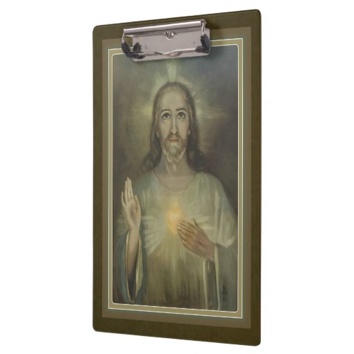 Gold Sacred Heart of Jesus Clipboard | Zazzle