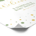 Gold Sage Green Balloons | Boy Baby Shower Welcome Poster | Zazzle