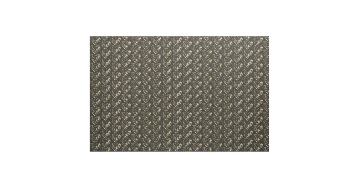 Gold Salon Heart Logo Hair Stylist Fabric | Zazzle