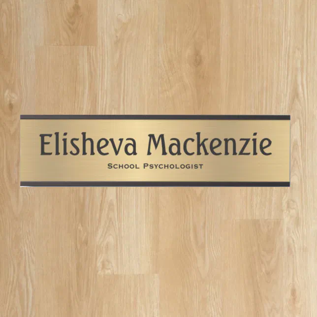 Gold School Psych Office Door Sign Name Plate | Zazzle