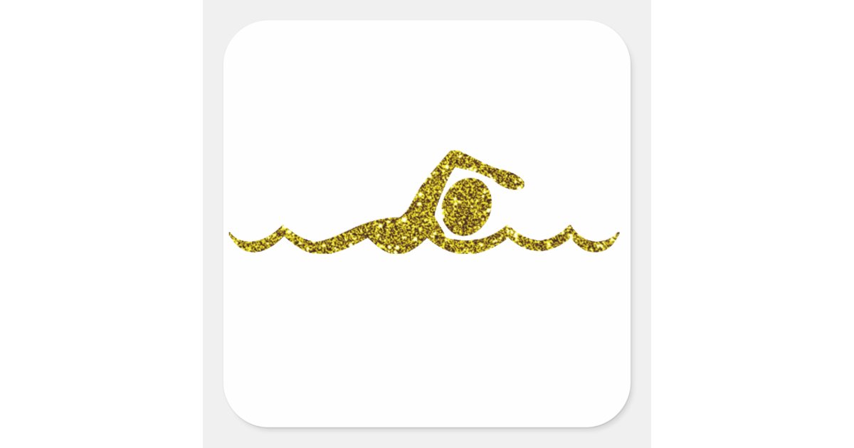 Gold Schwimmen Sticker | Zazzle