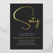Gold Script 60th Birthday Party Foil Invitation | Zazzle
