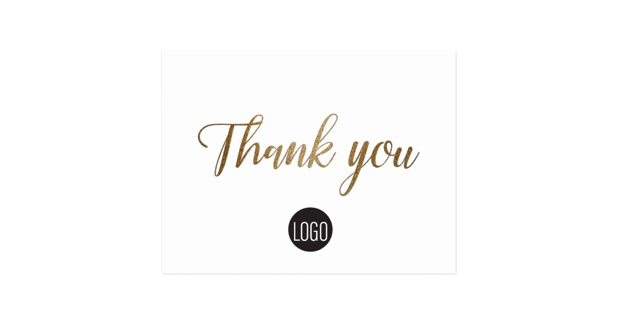 Gold script Business Thank you Postcard | Zazzle.com