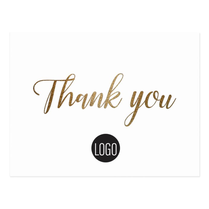Gold script Business Thank you Postcard | Zazzle.com