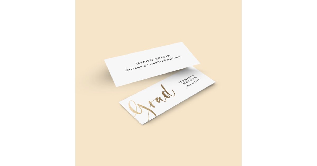 Gold Script Graduation Name Card | Zazzle