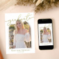 Gold Script Graduation Photo Party Invitation | Zazzle
