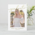 Gold Script Graduation Photo Party Invitation | Zazzle