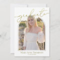 Gold Script Graduation Photo Party Invitation | Zazzle