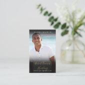 Gold Script Photo Funeral Memorial Prayer Cards | Zazzle