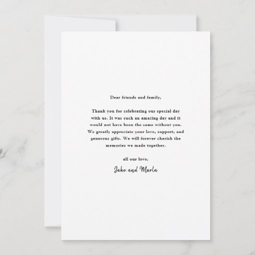 Gold Script Photo Wedding Thank You Card | Zazzle