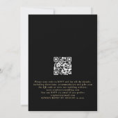 Gold Script QR Code Black Photo Overlay Wedding Invitation | Zazzle