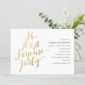 Gold Script Surprise Party Invitation | Zazzle