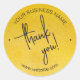 Gold Scripted Business Thank You Classic Round Sticker | Zazzle