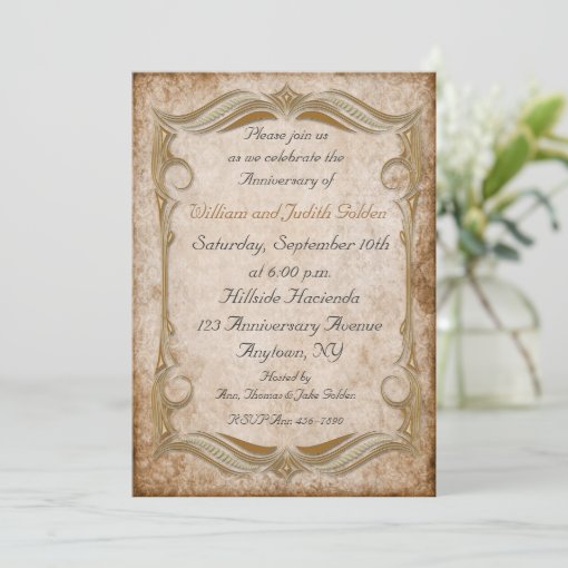 Gold Scroll Frame Invitation | Zazzle