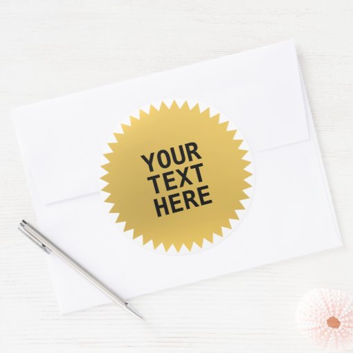 Gold Seal award with custom text | Zazzle