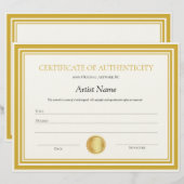 Gold Seal Certificate of Authenticity Template Letterhead | Zazzle