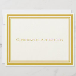 Gold Seal Certificate of Authenticity Template Letterhead | Zazzle