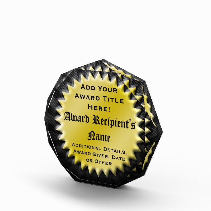 Gold Seal Custom Personalized Acrylic Award | Zazzle