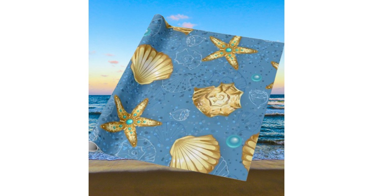 Gold Seashells Wrapping Paper | Zazzle