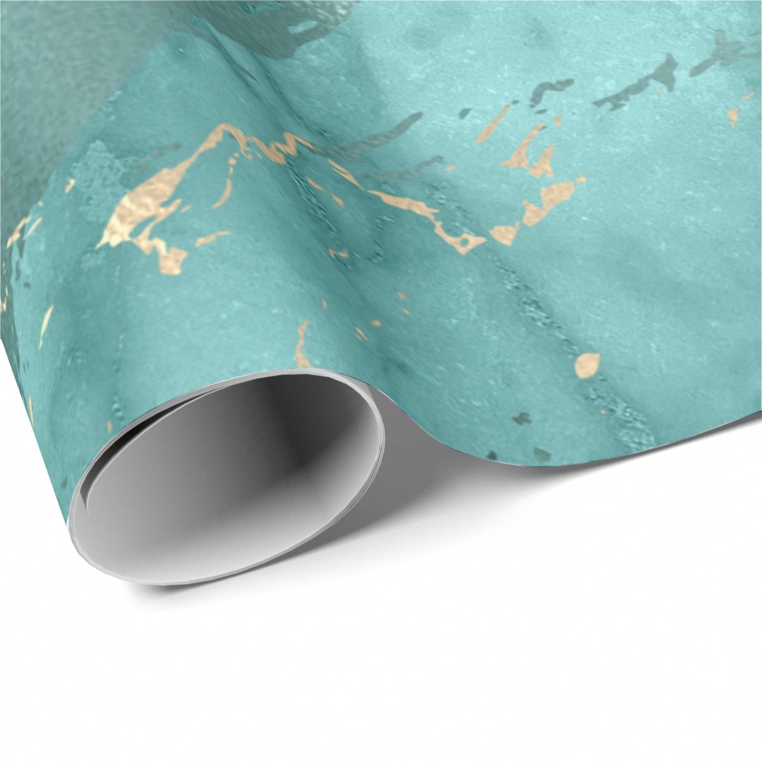 Gold Sepia Tiffany Marble Sone Metallic Strokes Wrapping Paper | Zazzle