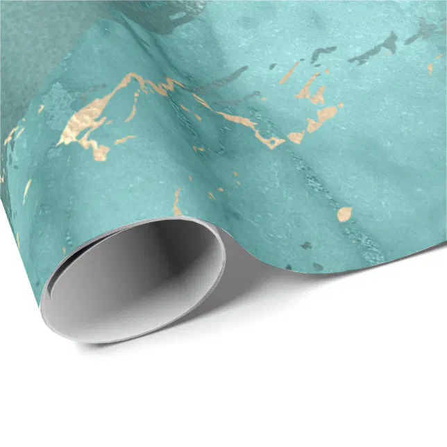 Gold Sepia Tiffany Marble Sone Metallic Strokes Wrapping Paper | Zazzle