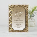 Gold Sequins 55th Birthday Party Invitation | Zazzle