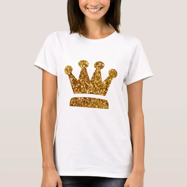 Gold Sequins Queen Crown T-Shirt | Zazzle