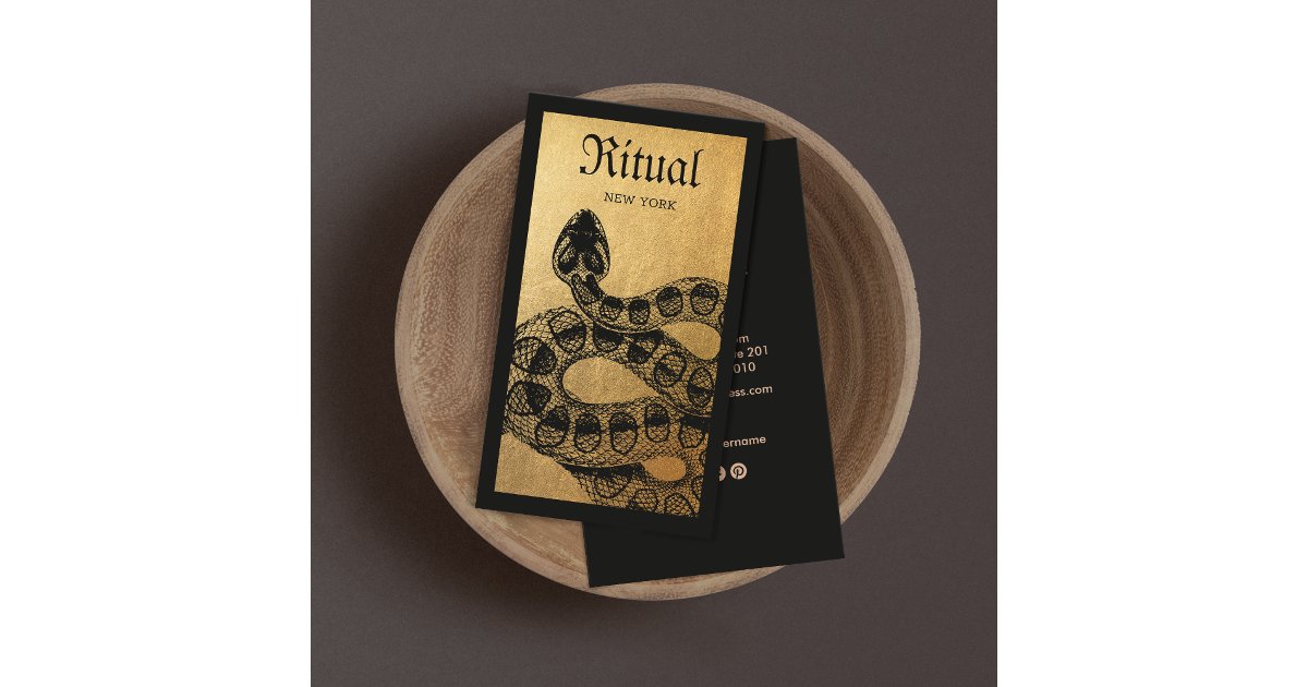 Gold Serpent Snake Business Card | Zazzle