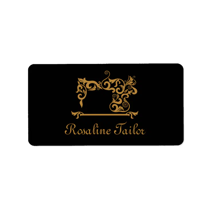 Gold Sewing Machine Logo Label | Zazzle