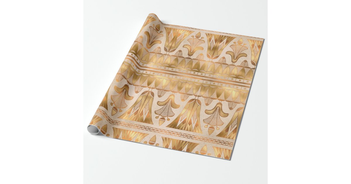 Gold Shimmer Art Deco Wrapping Paper | Zazzle